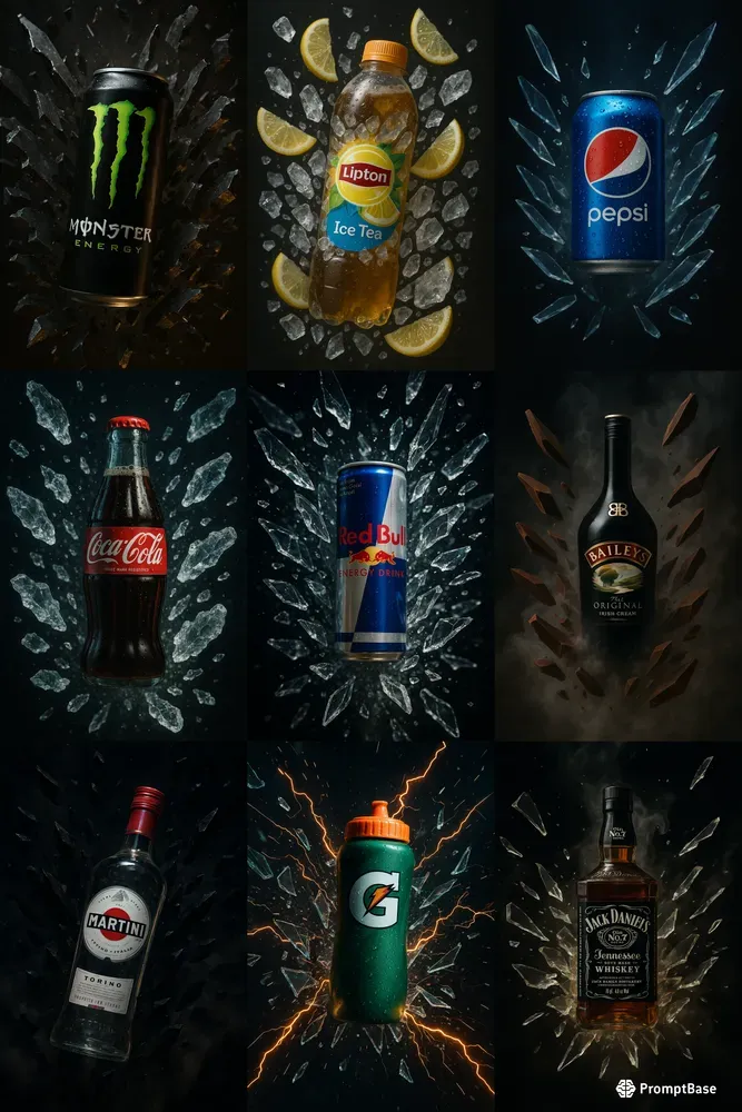 Impact Shots For Beverage Branding ChatGPT Image Prompt | PromptBase