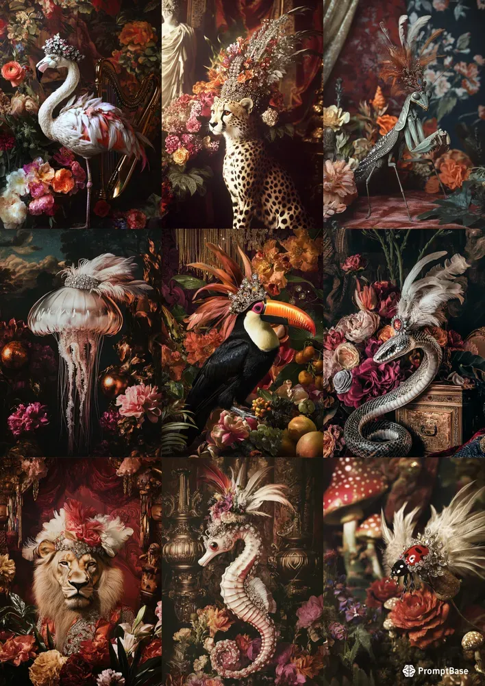 Vintage Photography Of Regal Animals Midjourney Prompt | PromptBase