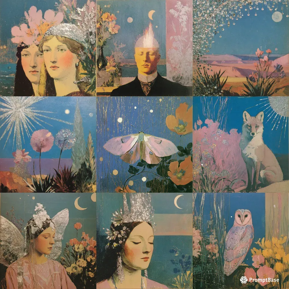 Pastel Mystic Folk Art Style Midjourney Prompt | PromptBase