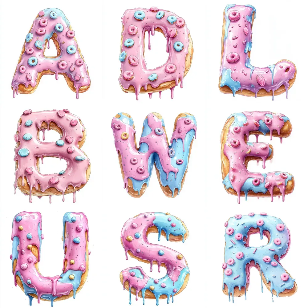 Dripping Glaze Delicious Alphabet Letters Midjourney Prompt | PromptBase