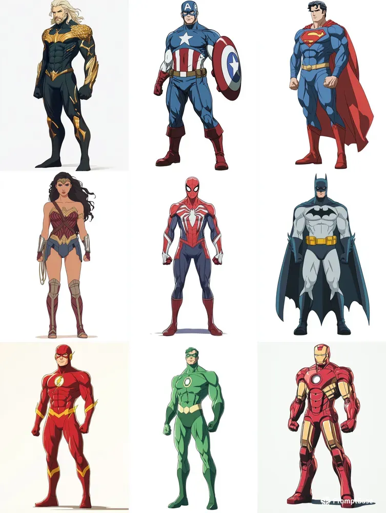 Marvel And Dc Vector Art Illustrations Midjourney Prompt | PromptBase