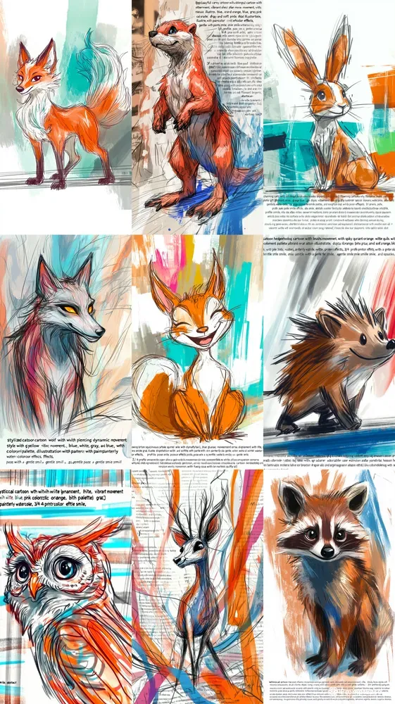 Wild Animal Drawings Book Covers Midjourney Prompt | PromptBase
