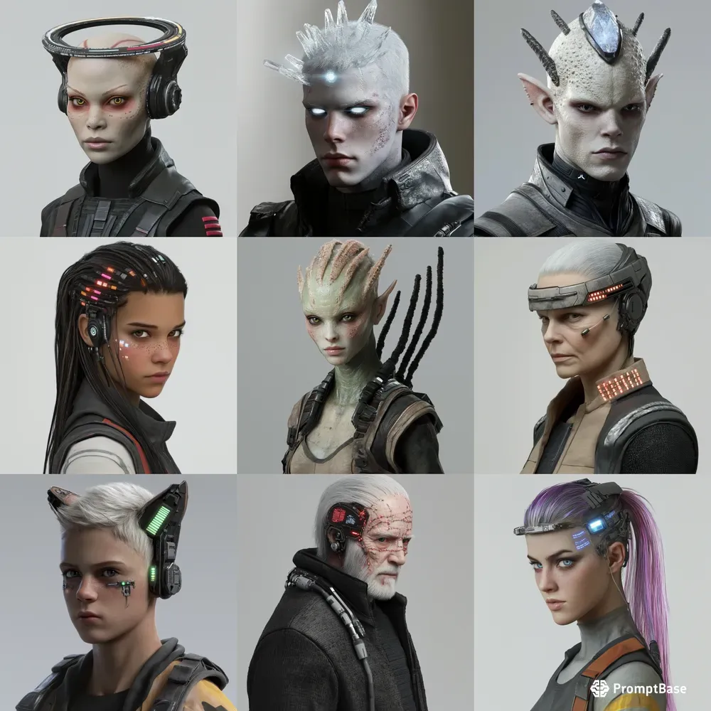 Futuristic Character Concept Portraits Midjourney Prompt | PromptBase