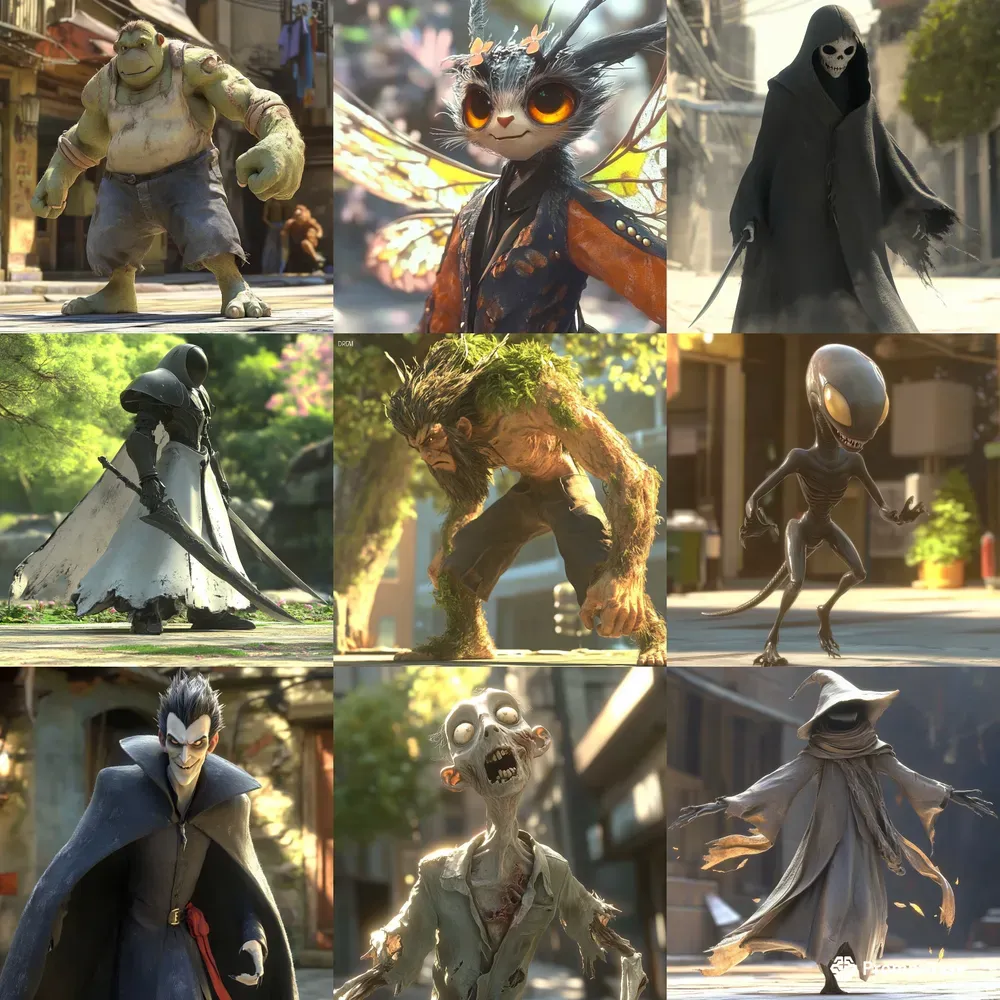 Dynamic Horror Game Character Art Midjourney Prompt | PromptBase