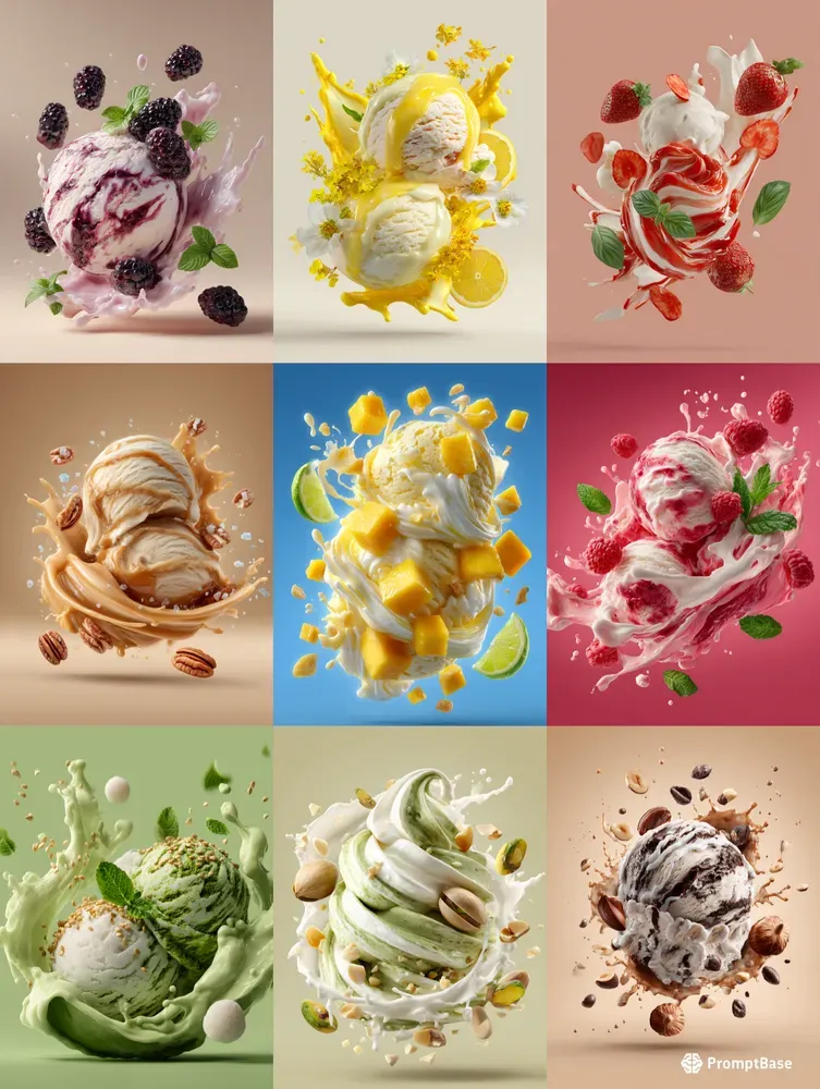 Realistic Ice Cream Ad Posters Midjourney Prompt | PromptBase