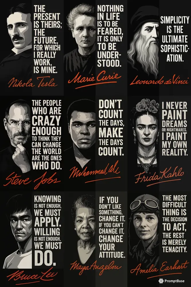 Split Portrait Motivation Posters ChatGPT Image Prompt | PromptBase