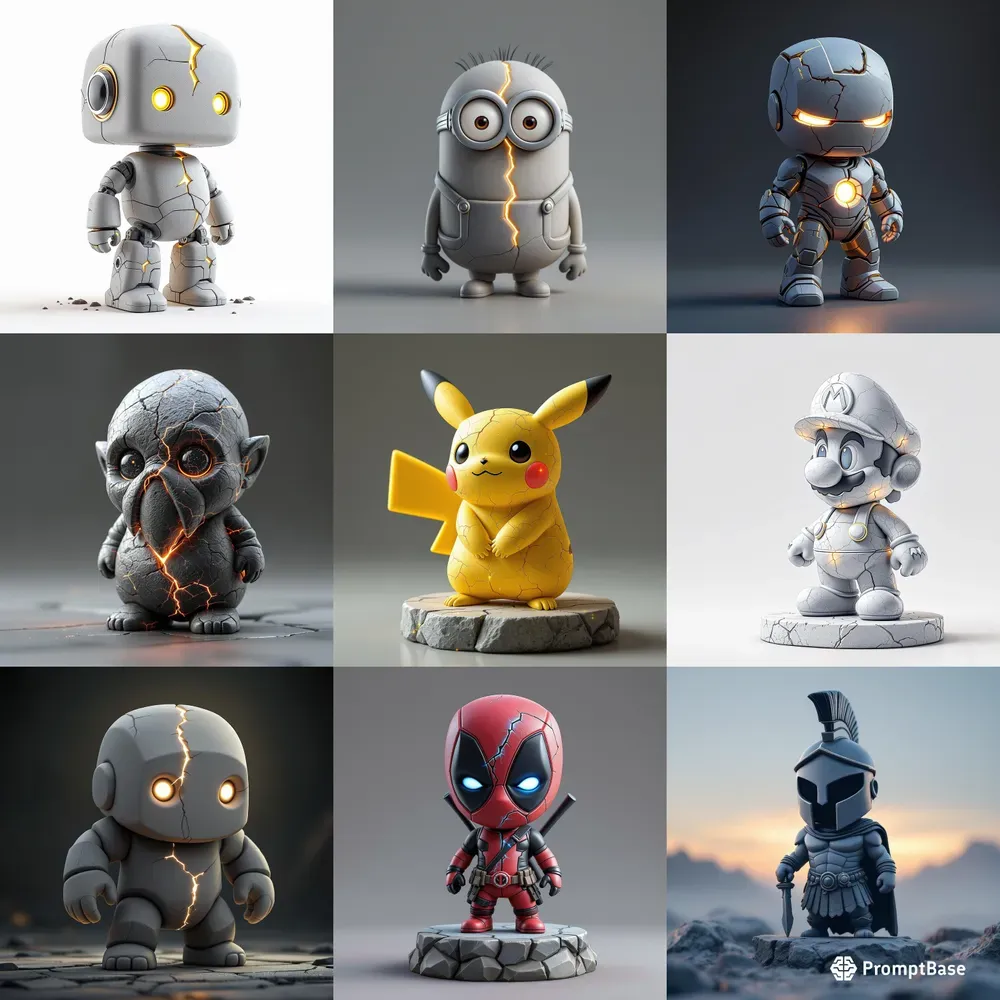 Designs 2d Stone Statues FLUX Prompt | PromptBase