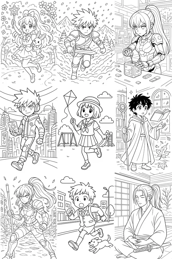 Kids Friendly Anime Activity Sheets ChatGPT Image Prompt | PromptBase