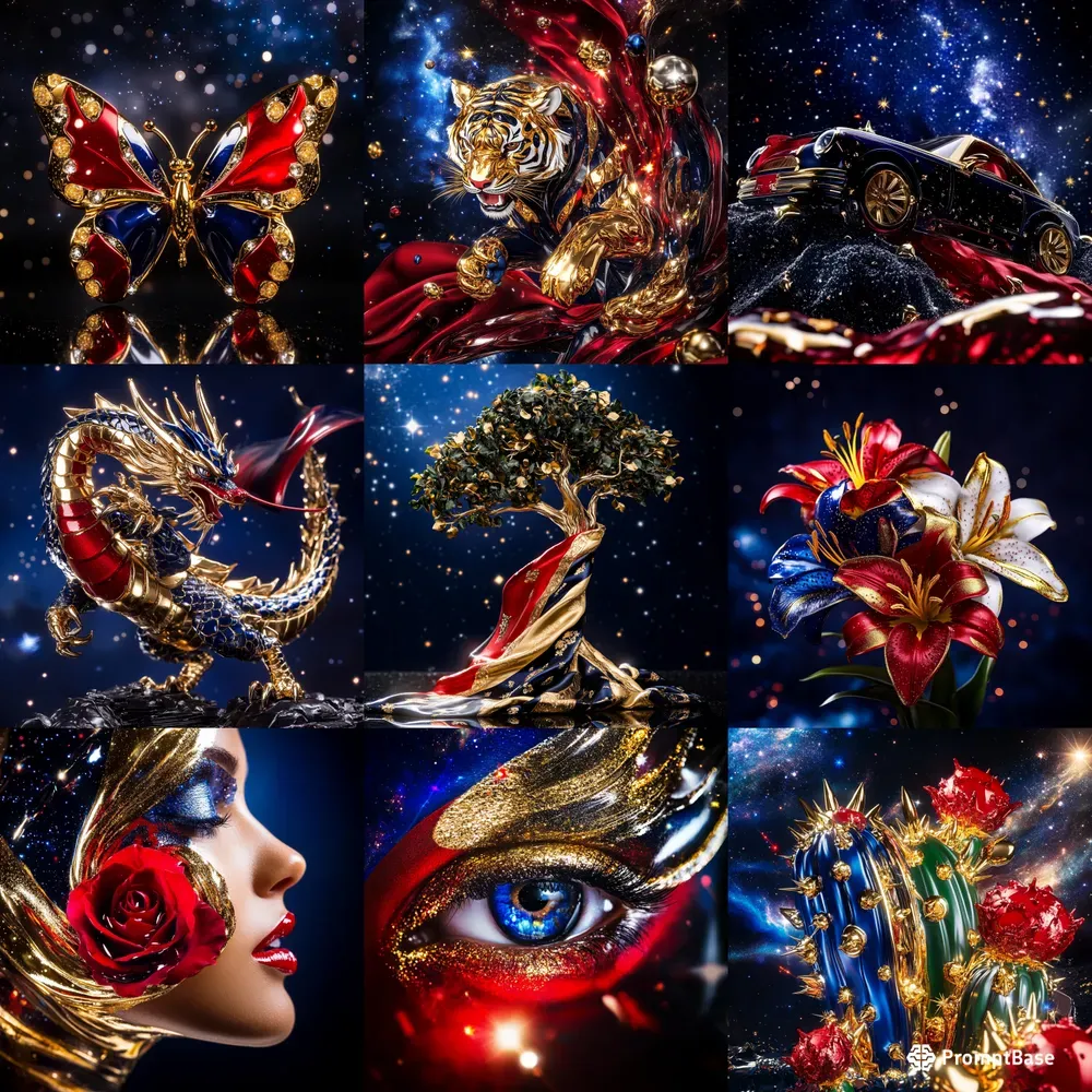 Galactic Luxury Expressions Midjourney Prompt | PromptBase