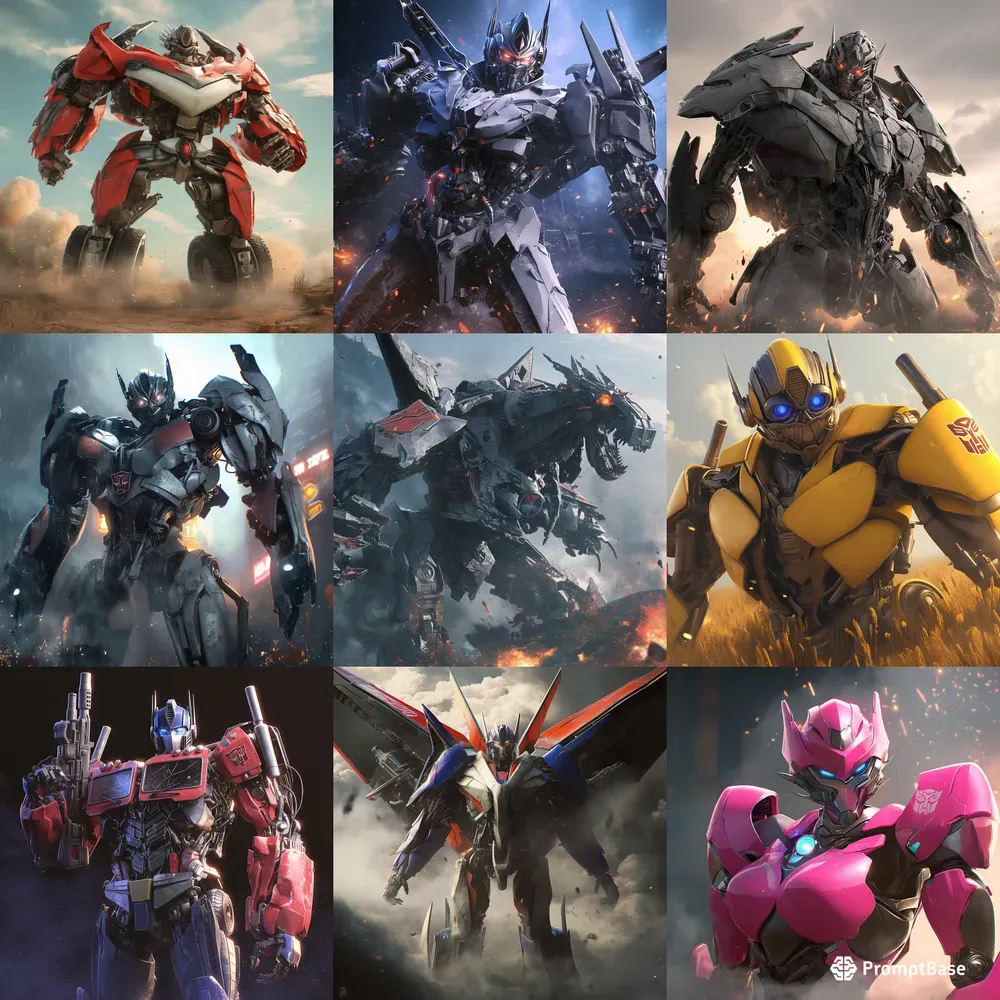 Realistic Transformers Characters Midjourney Prompt | PromptBase