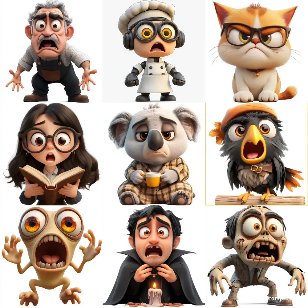 Semi Realistic 3D Cartoon Characters Midjourney Prompt | PromptBase