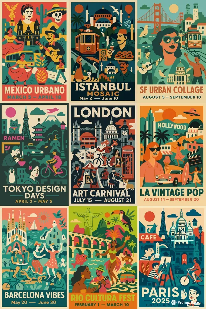 City Event Posters ChatGPT Image Prompt | PromptBase
