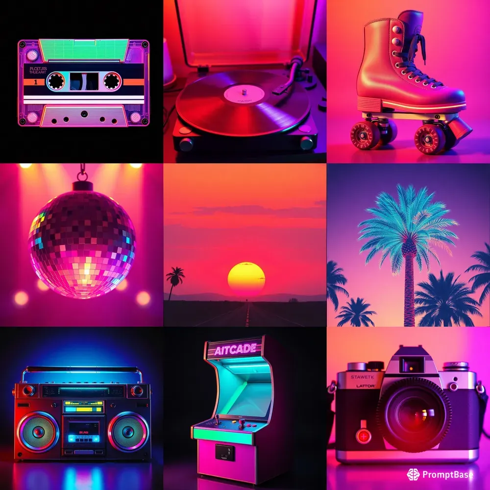 Retro Gradient Posters Stable Diffusion Prompt | PromptBase