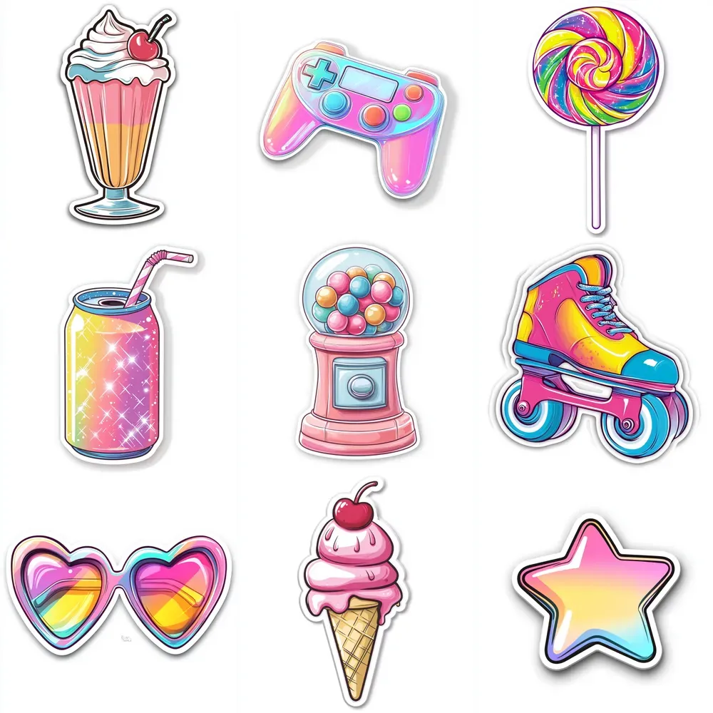 Bubblegum Pop Aesthetic Stickers Midjourney Prompt | PromptBase
