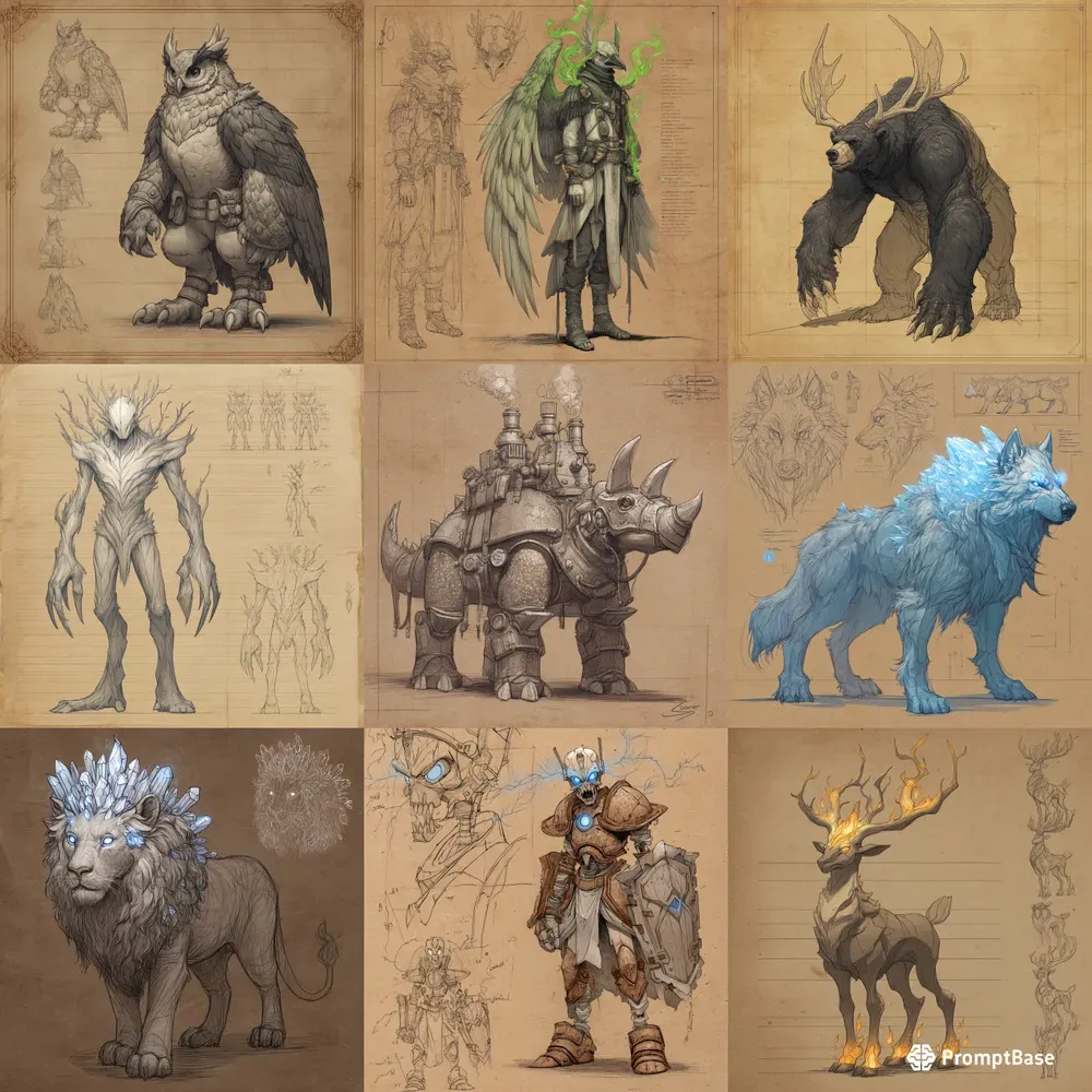 DnD Monsters On Parchment Midjourney Prompt | PromptBase