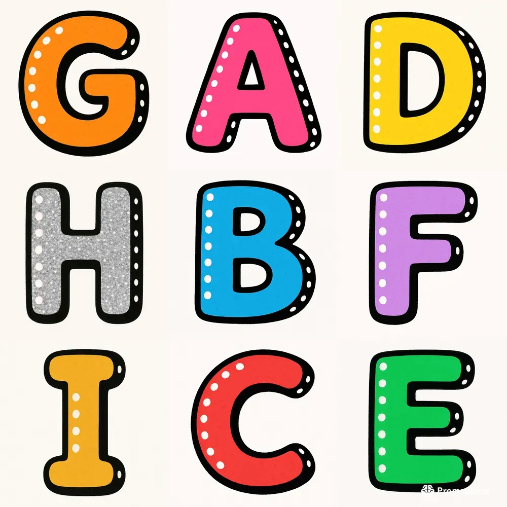 Vibrant Alphabet Letters For Kids ChatGPT Image Prompt | PromptBase