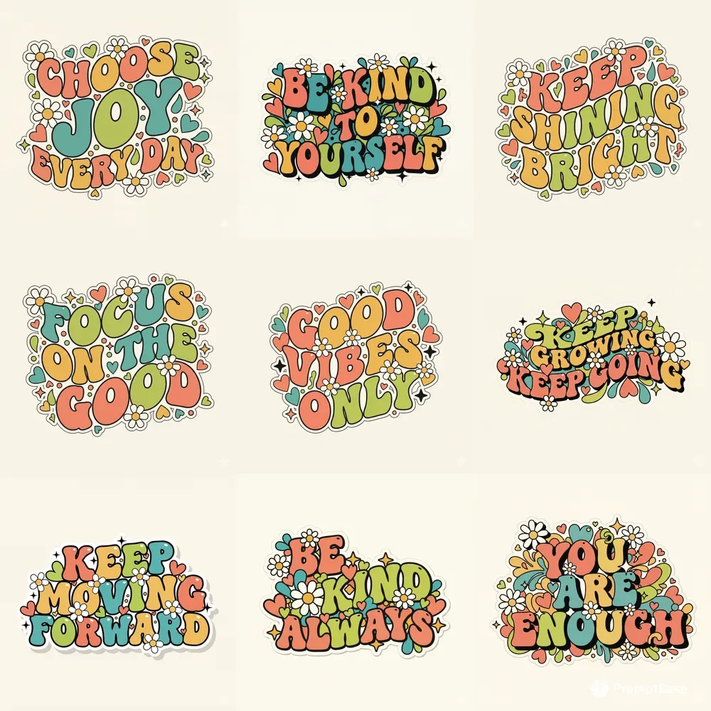 Retro Typographic Sticker Creators Gemini Image Prompt | PromptBase