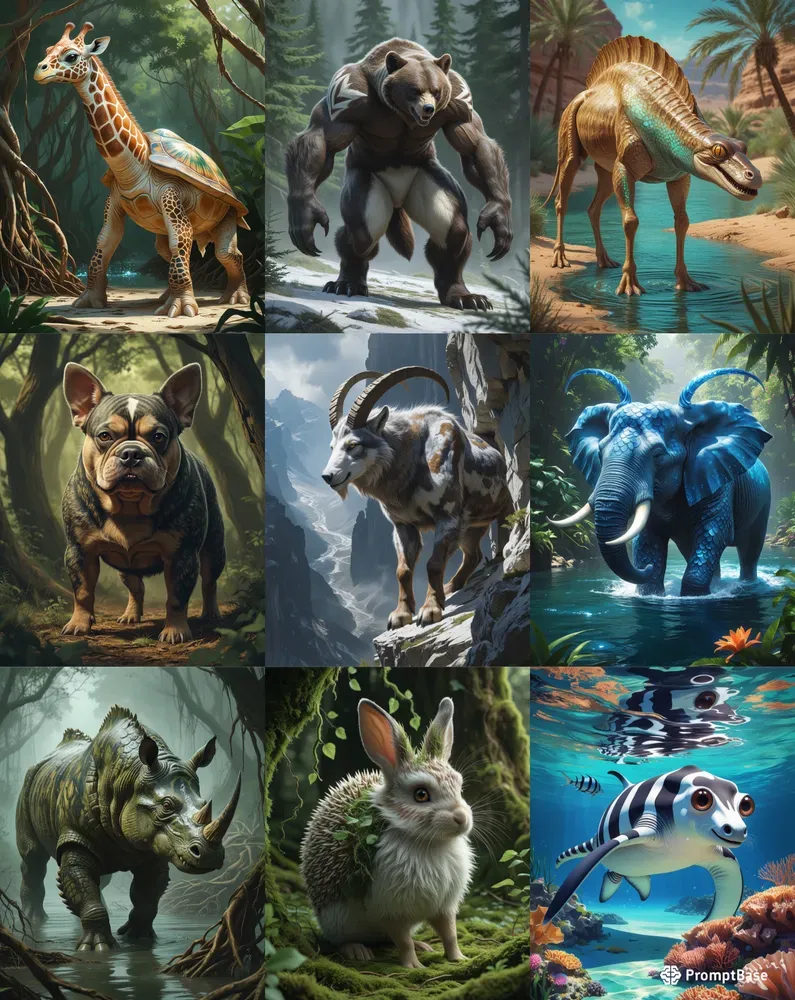 Hyper Realistic Fantasy Hybrid Animals Leonardo Ai Prompt | PromptBase