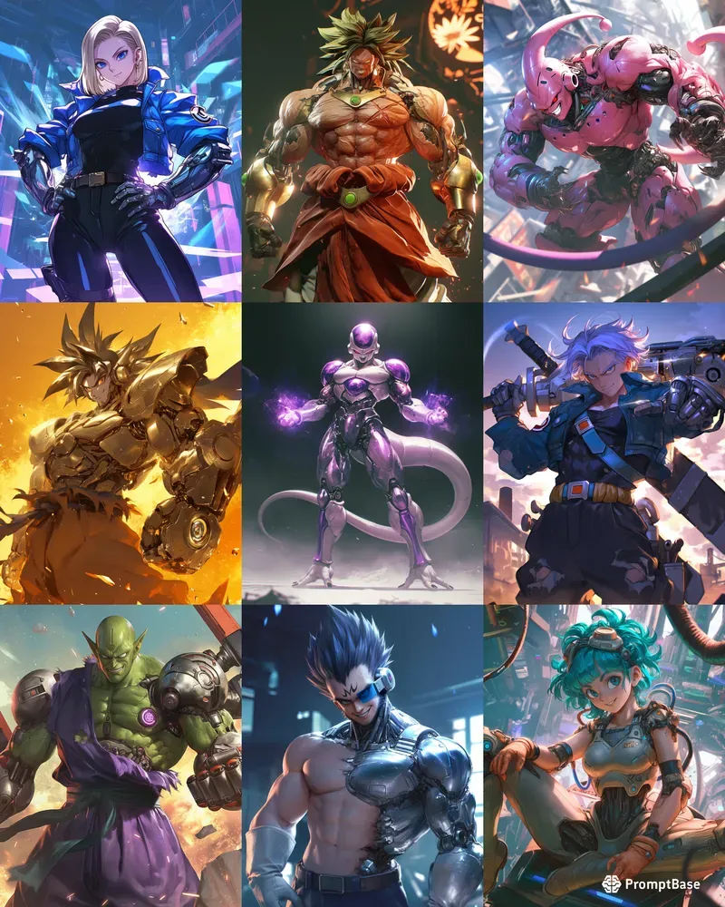 Dbz Mecha Cyborg Versions Midjourney Prompt | PromptBase