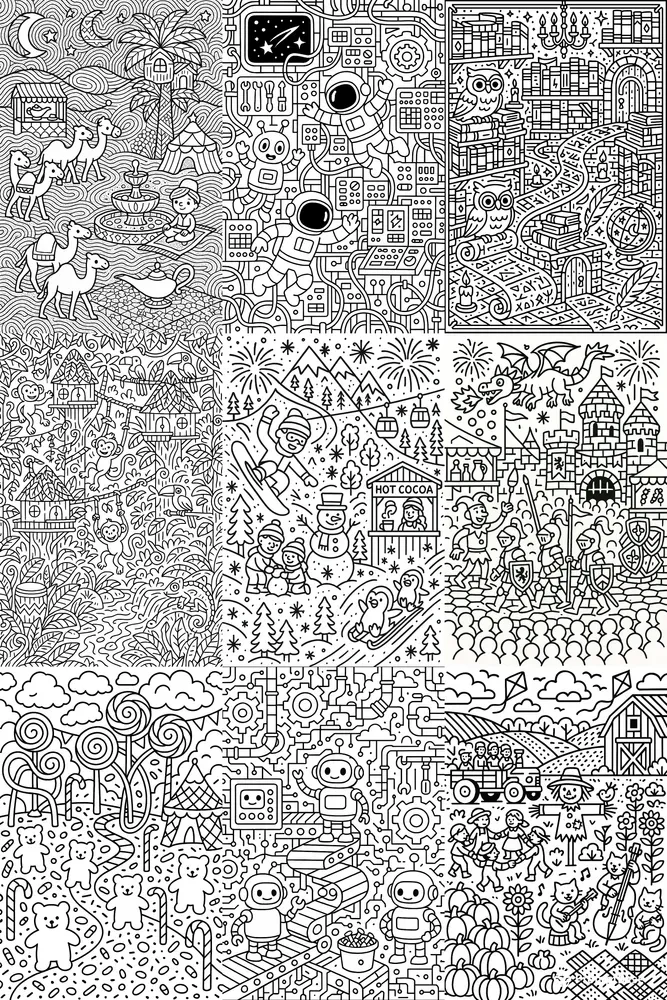 Bold Coloring Page Mega Packs ChatGPT Image Prompt | PromptBase