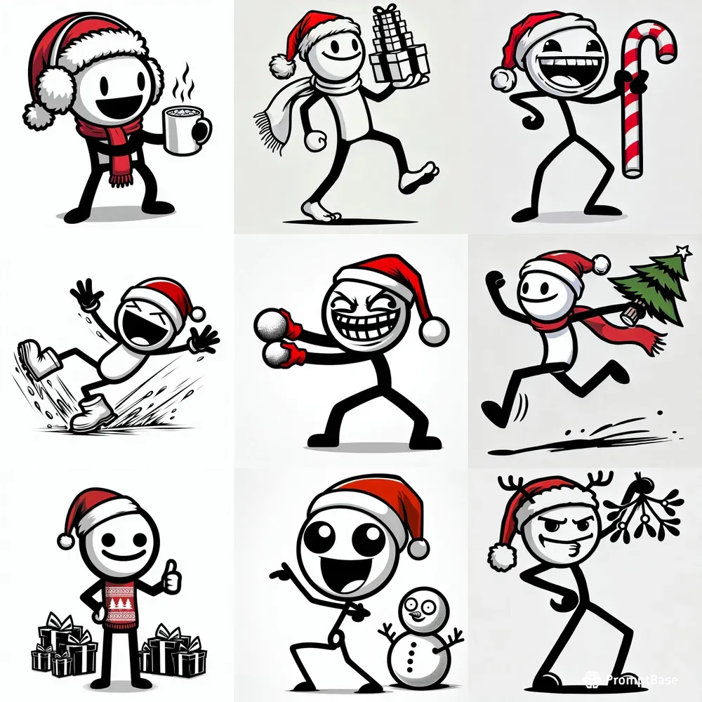 Christmas Stick Figures Designs DALL·E Prompt | PromptBase