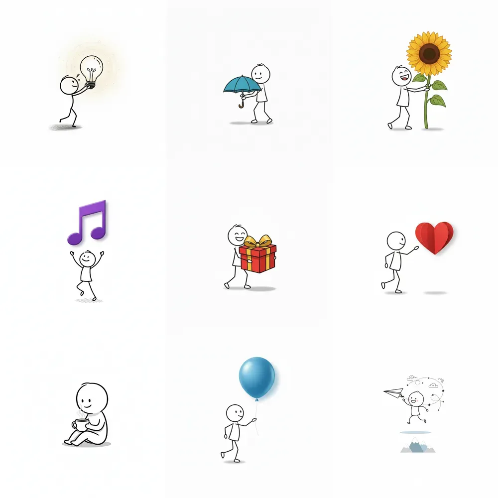 Minimalist Stick Figure Posters Gemini Image Prompt | PromptBase