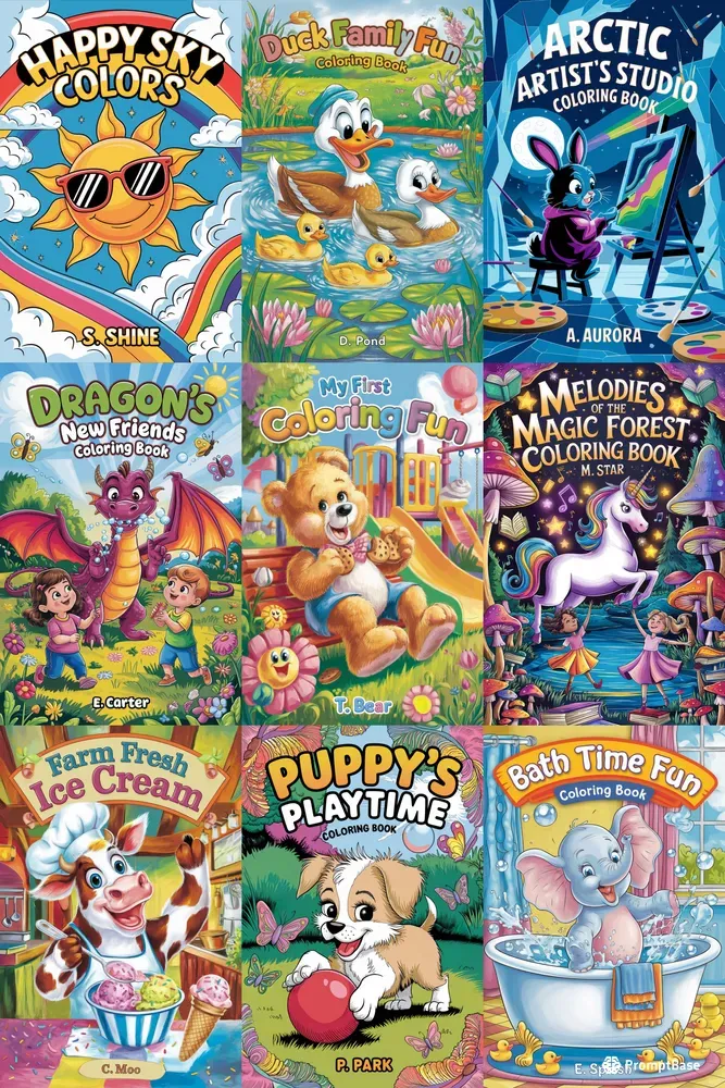 Enchanting Coloring Book Covers Ideogram Prompt | PromptBase