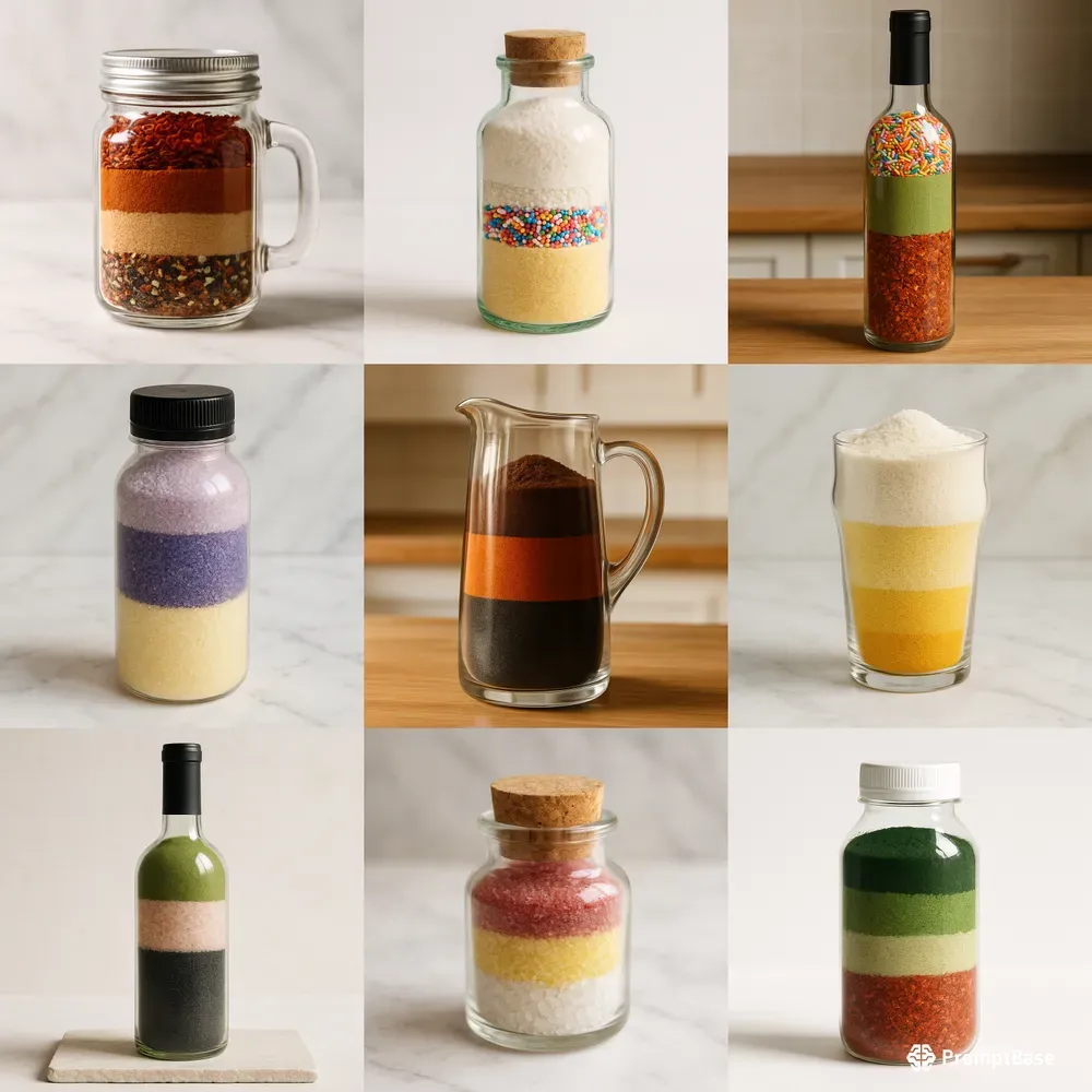Edible Ingredient Layer Jar Mockups ChatGPT Image Prompt | PromptBase