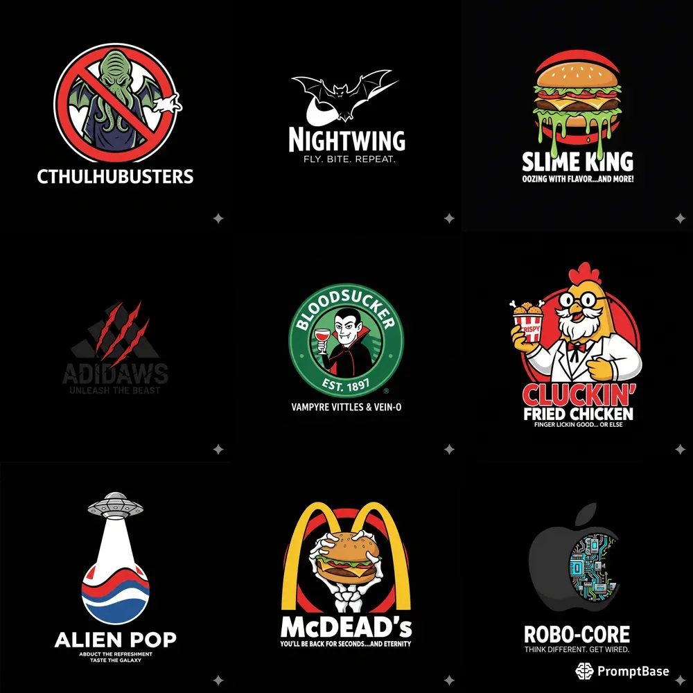 Vector Art Illustration Parody Logos Gemini Image Prompt | PromptBase