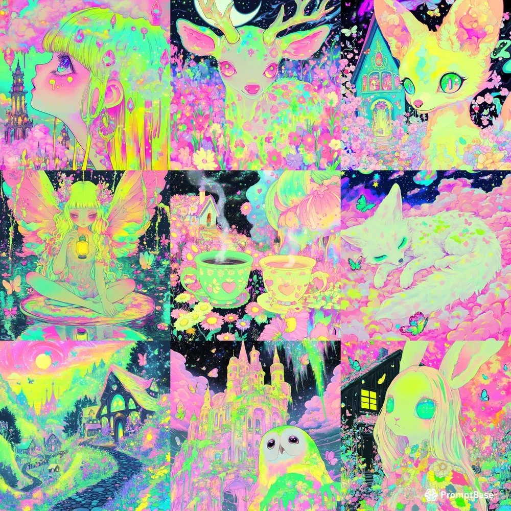 Anime Whimsical Fairytale Art Midjourney Prompt | PromptBase