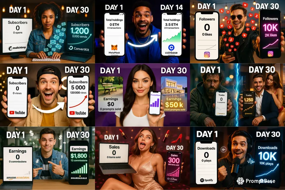 30 Day Growth Viral Ytb Thumbnails ChatGPT Image Prompt | PromptBase