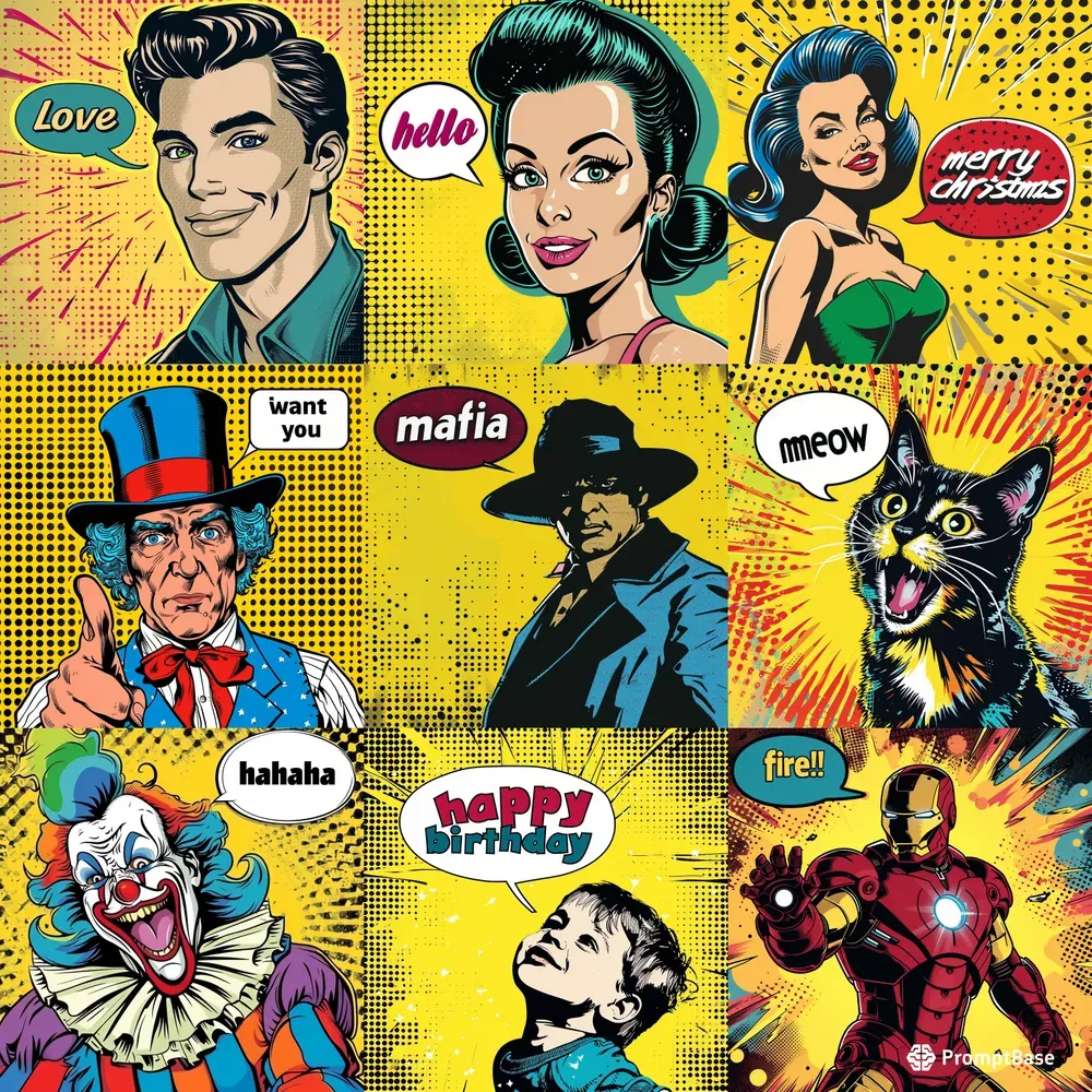 The Comic Posters With Text Midjourney Prompt | PromptBase