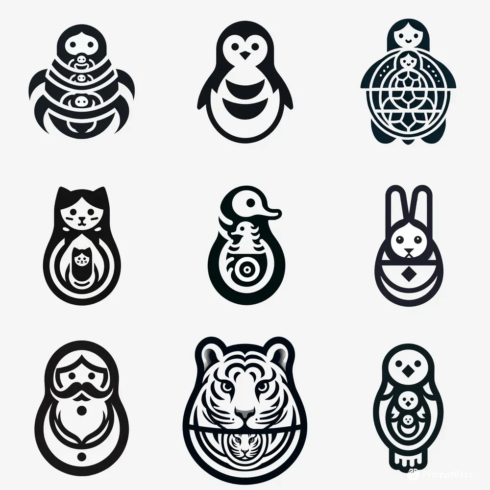 Elegant Fragmented Logos DALL·E Prompt | PromptBase