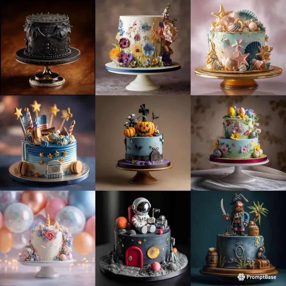 Professional Birthday Cakes Midjourney Prompt | PromptBase