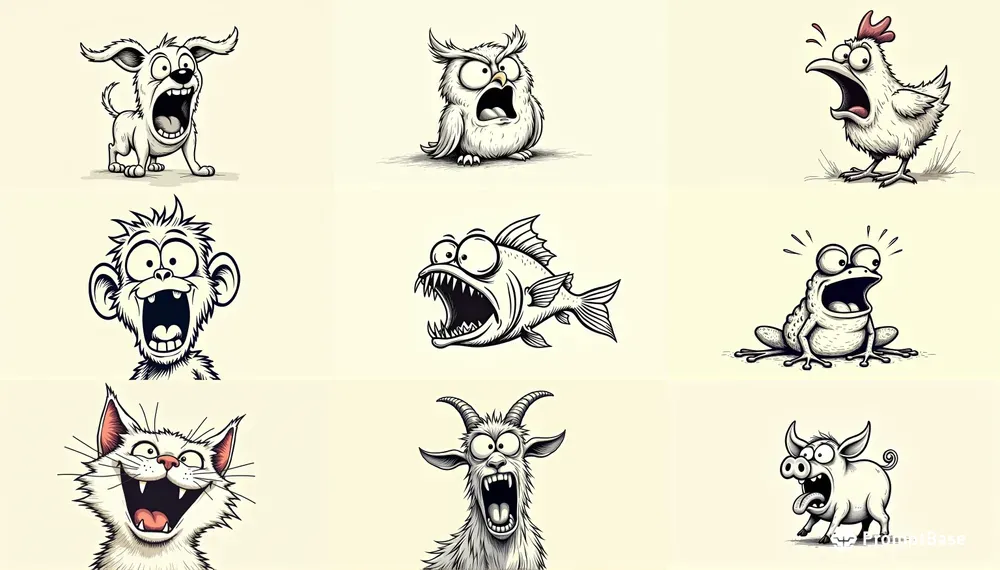 Screaming Cartoon Character Line Art FLUX Prompt | PromptBase