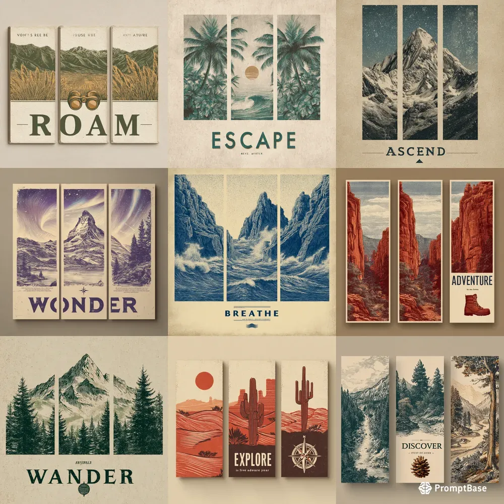Retro Vintage Travel Adventure Posters Midjourney Prompt | PromptBase