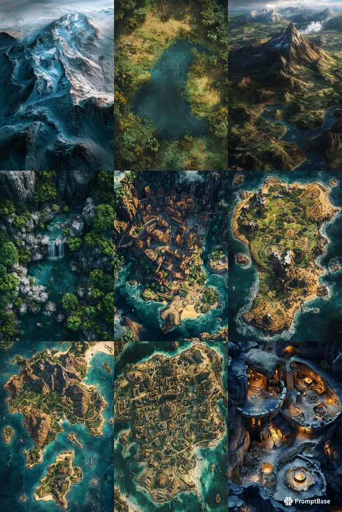 Epic DnD And Table Top Game Maps Midjourney Prompt | PromptBase
