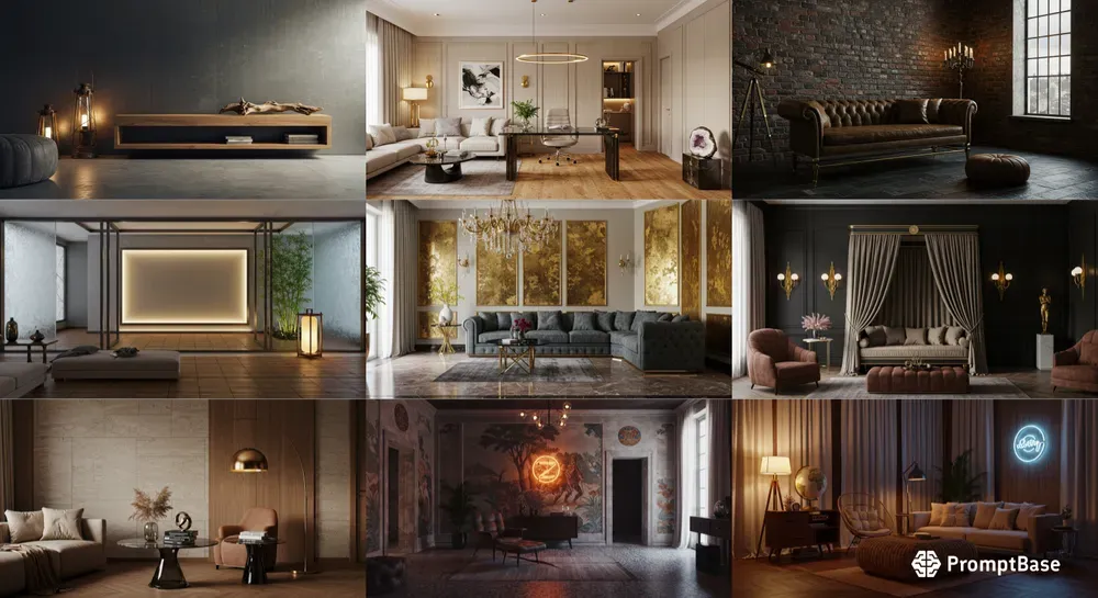 Customizable Modern Living Room Decor Imagen Prompt | PromptBase