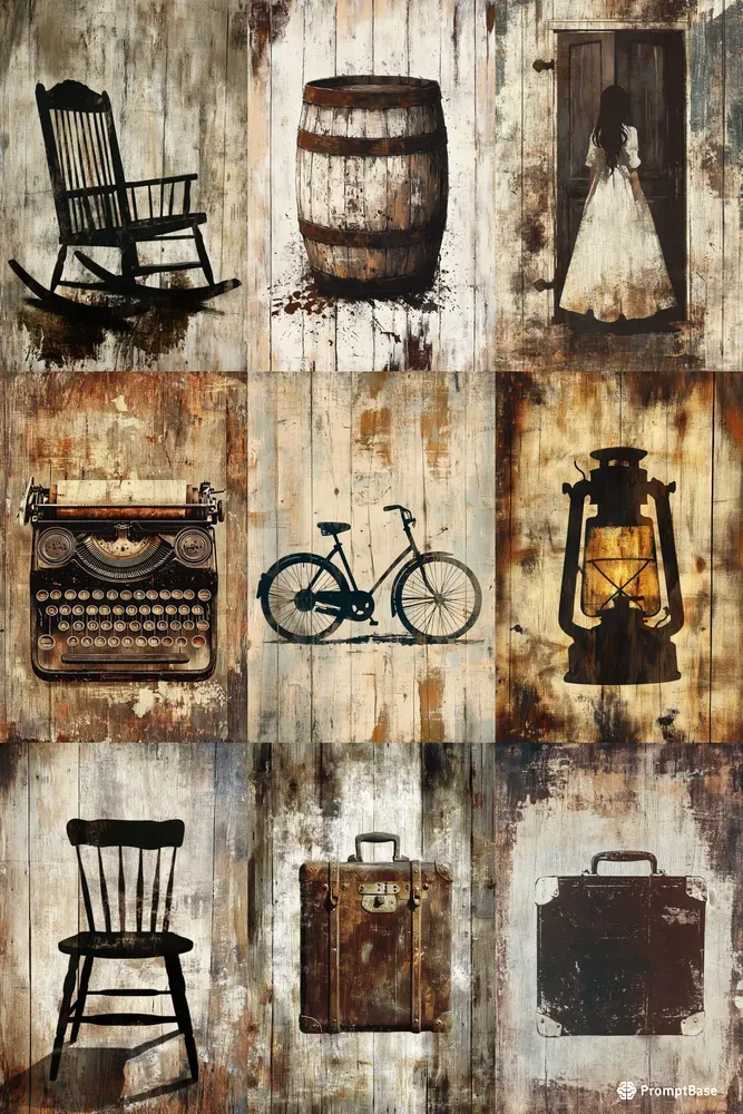 Rustic Silhouette Paintings Midjourney Prompt | PromptBase