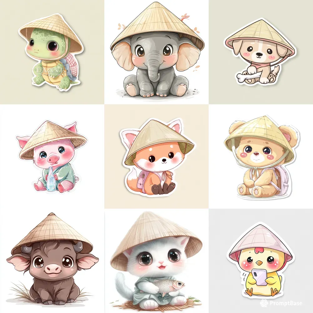 Animal Stickers For Kids Midjourney Prompt | PromptBase