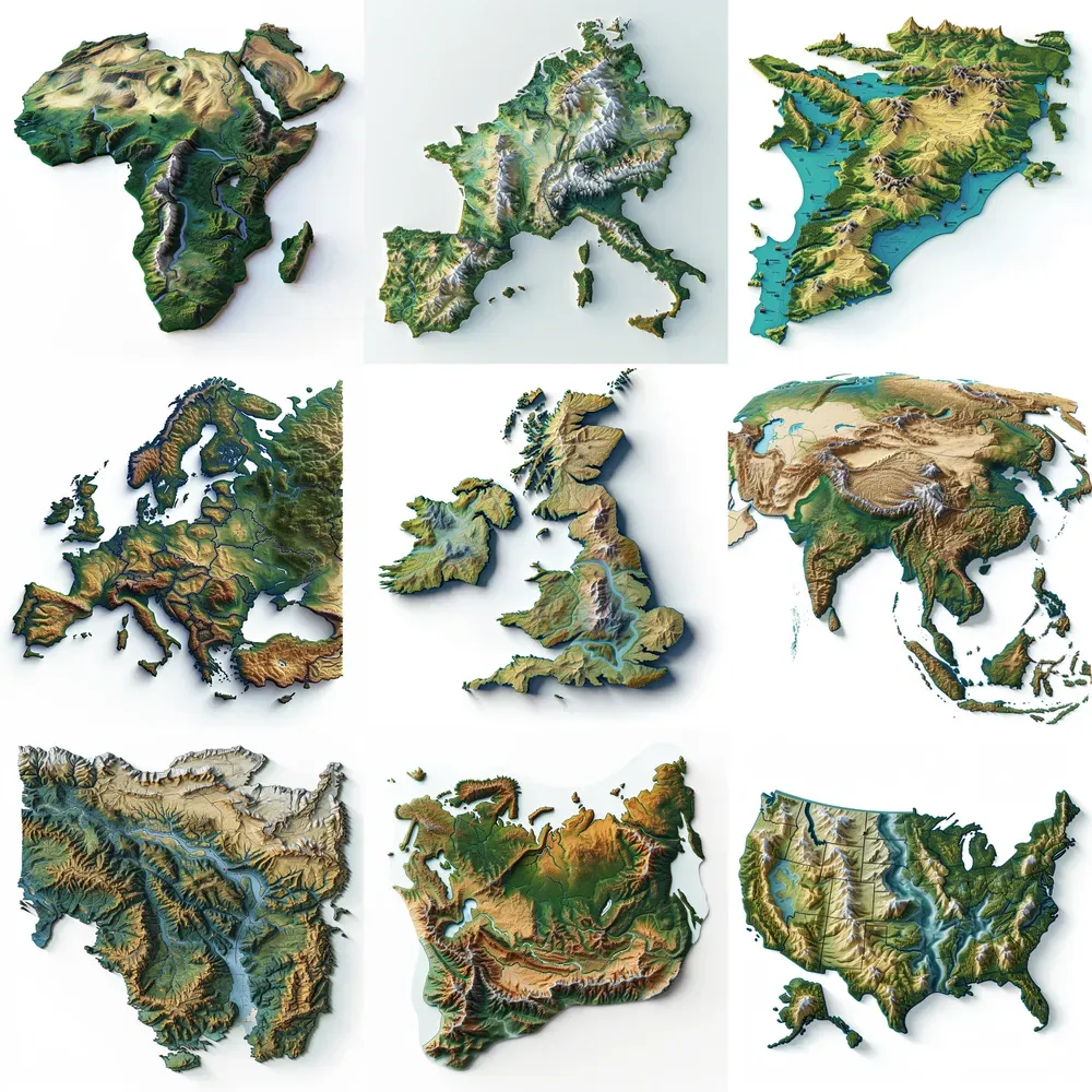 Google Earth Style State Maps Midjourney Prompt | PromptBase