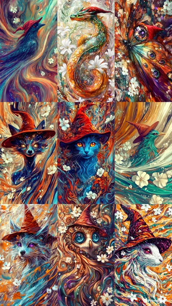 Mysterious Red Cap Animal Book Covers Midjourney Prompt | PromptBase