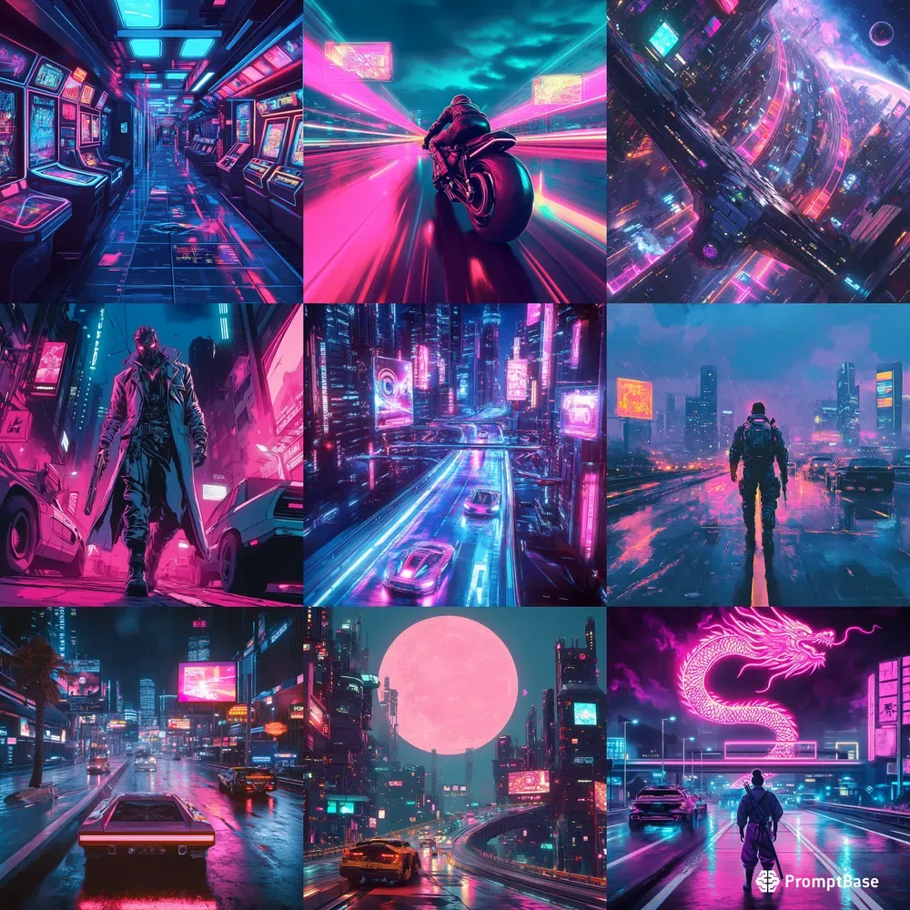 Cyberpunk Synthwave Scifi Aesthetics Midjourney Prompt | PromptBase