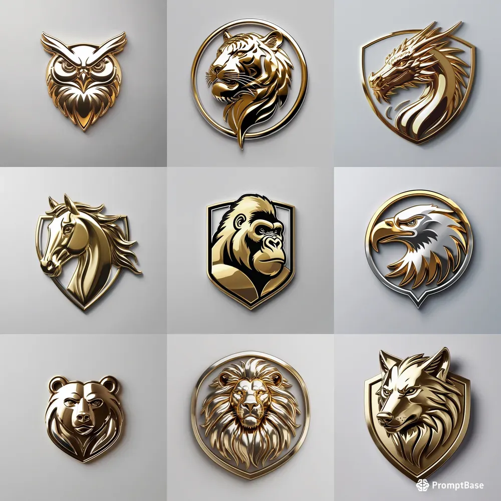 Gold Chrome Logo Designs Leonardo Ai Prompt | PromptBase