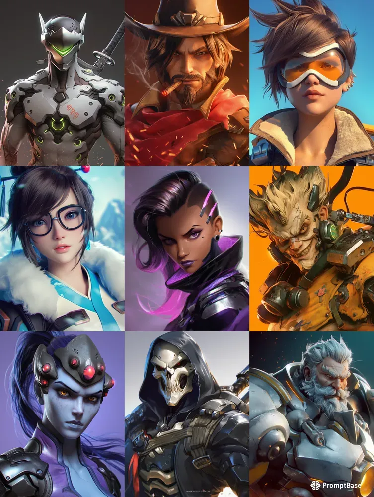 Epic Realistic Overwatch Heroes Midjourney Prompt | PromptBase