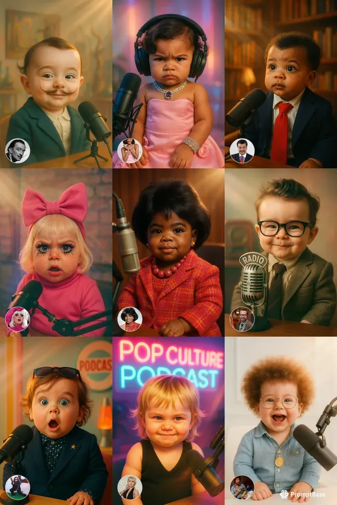 Turn Anyone Into Baby Podcast Hosts ChatGPT Image Prompt | PromptBase