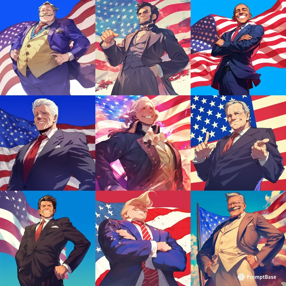 Anime President Portraits Midjourney Prompt | PromptBase