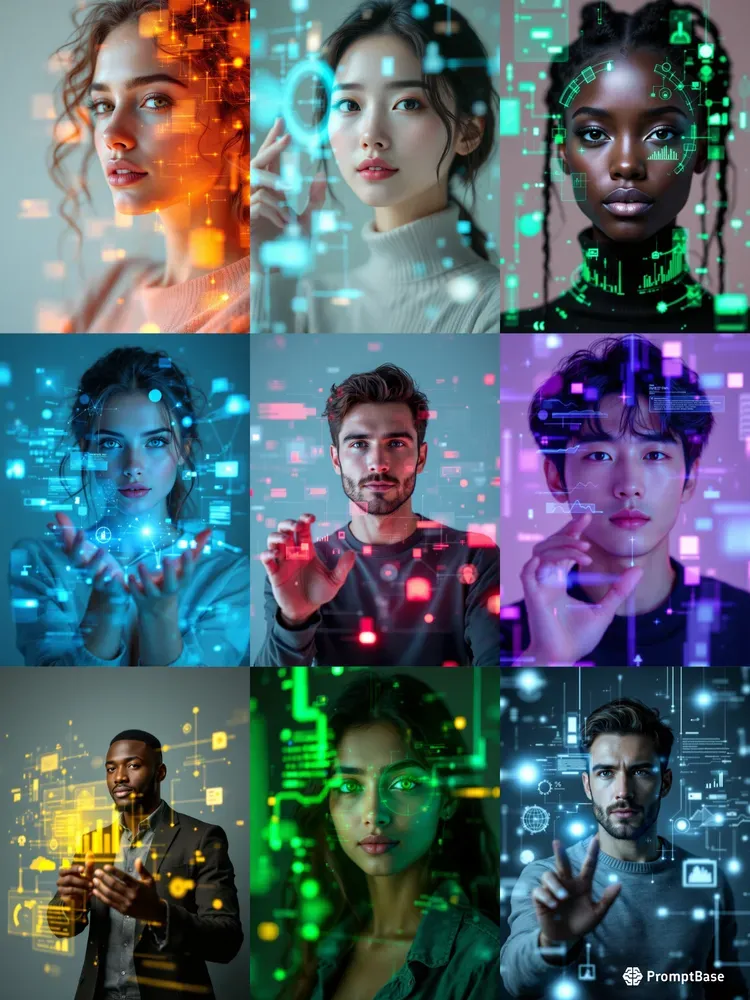 Professional Infographic Glow Portraits FLUX Prompt | PromptBase