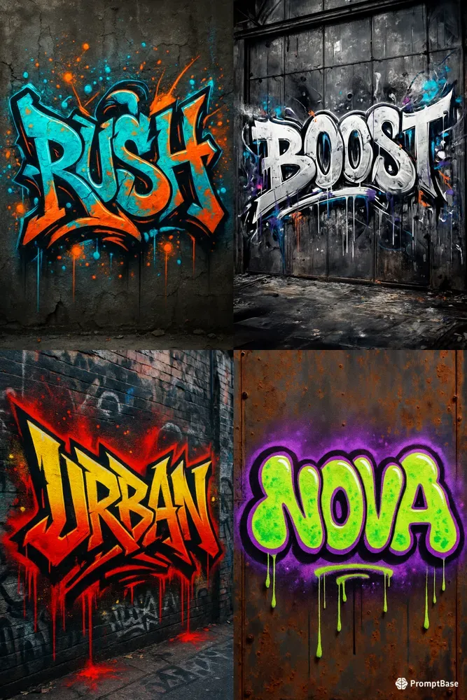 Graffiti Urban 8K Text Sets ChatGPT Image Prompt | PromptBase