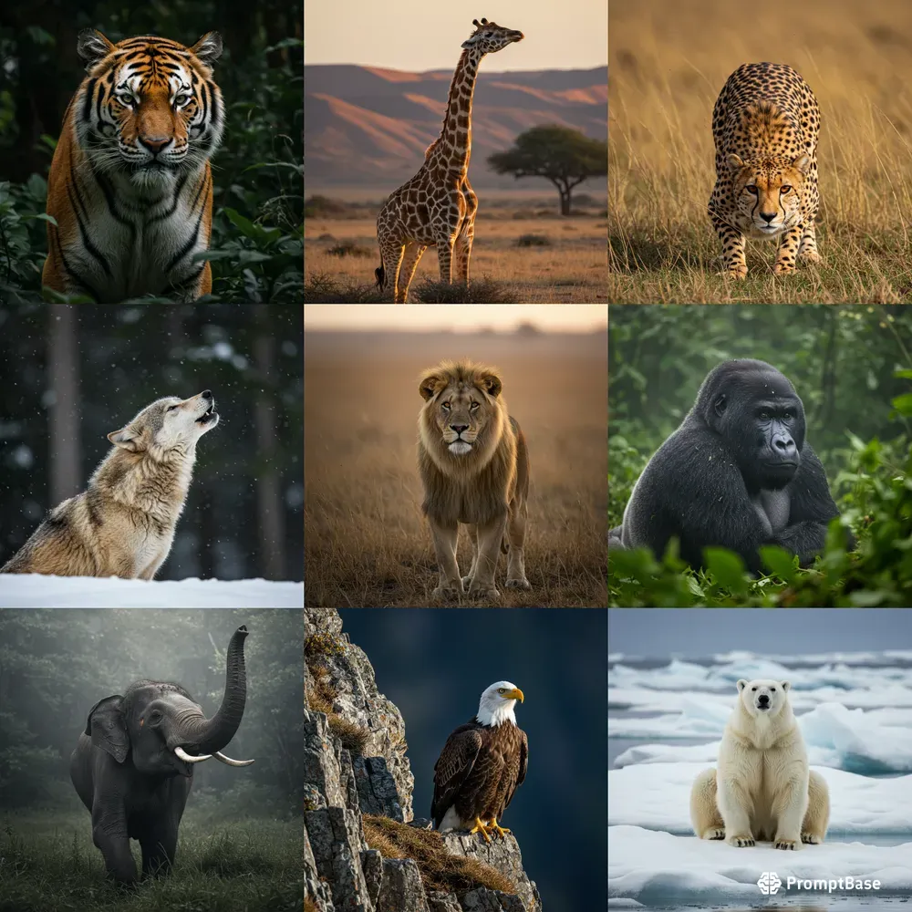 Unique Natural Wildlife Portraits Imagen Prompt | PromptBase